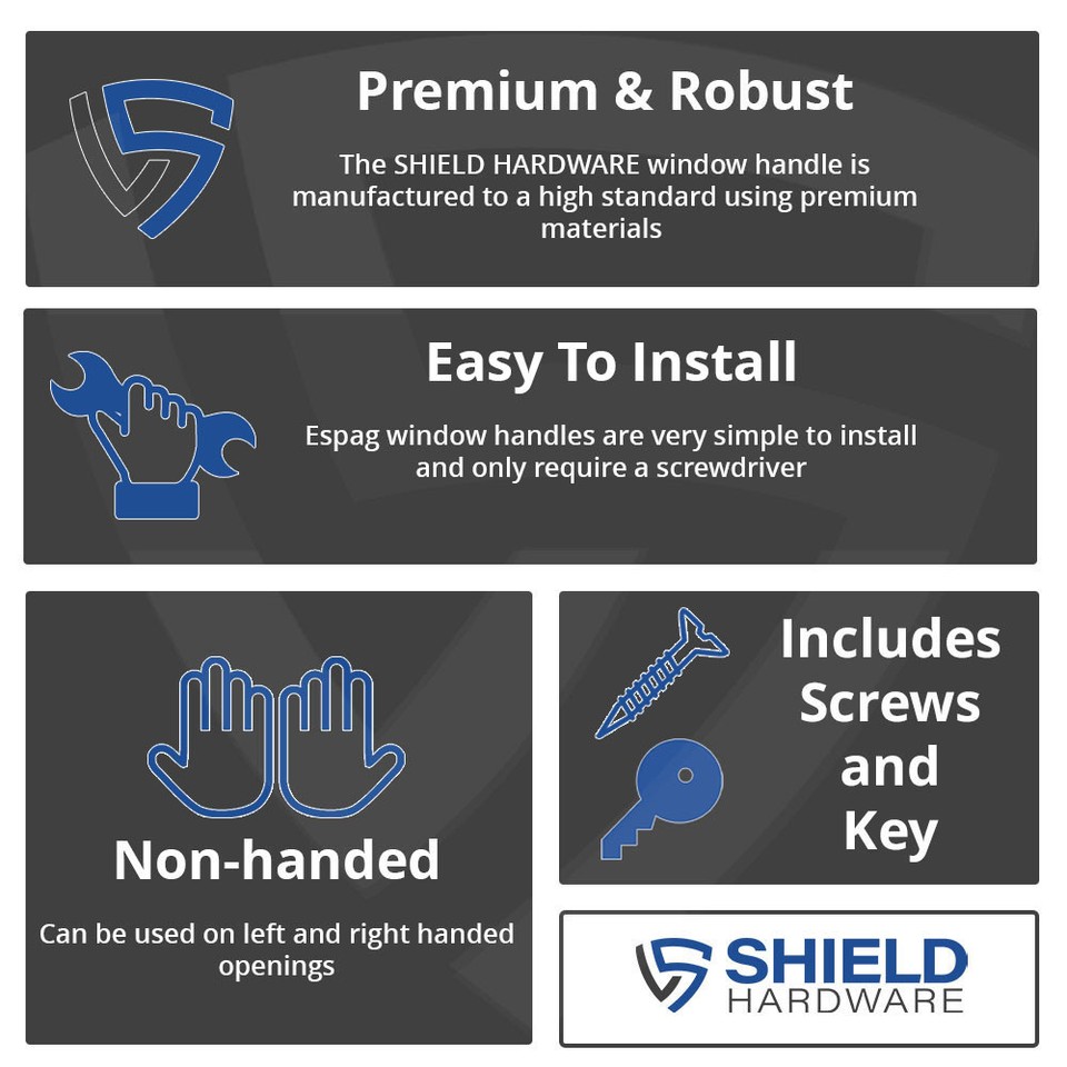 10 x UPVC Window Handle Universal Espag Key Locking For Double Glazing ...
