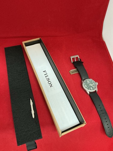 Filson Watch: Standard Issue Field Black Leather Band RARE SALES REP ...