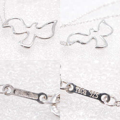 Y68 Tiffany & Co. SV925 Dub Pendant Necklace Paloma Picasso Bird Dove ...