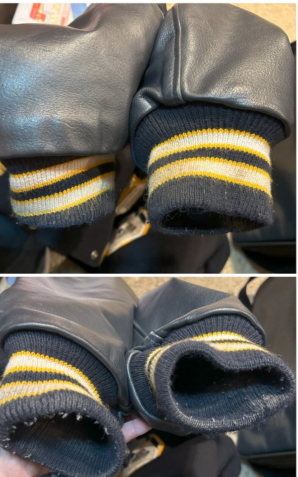 Neff 2005 Black Football Letterman Bomber Jacket Wool Men’s XL Heavy ...