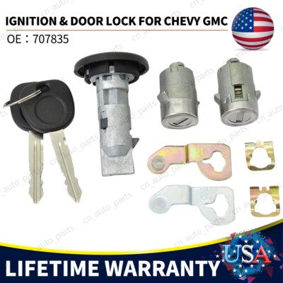 New Ignition Switch + Door Lock Cylinder SAME KEYS MATCHED 707835 For ...