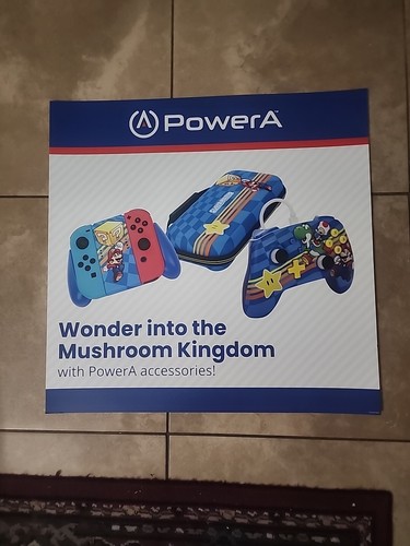 24" x 24" Gamestop Mario Store Display Poster PowerA Nintendo Switch ...