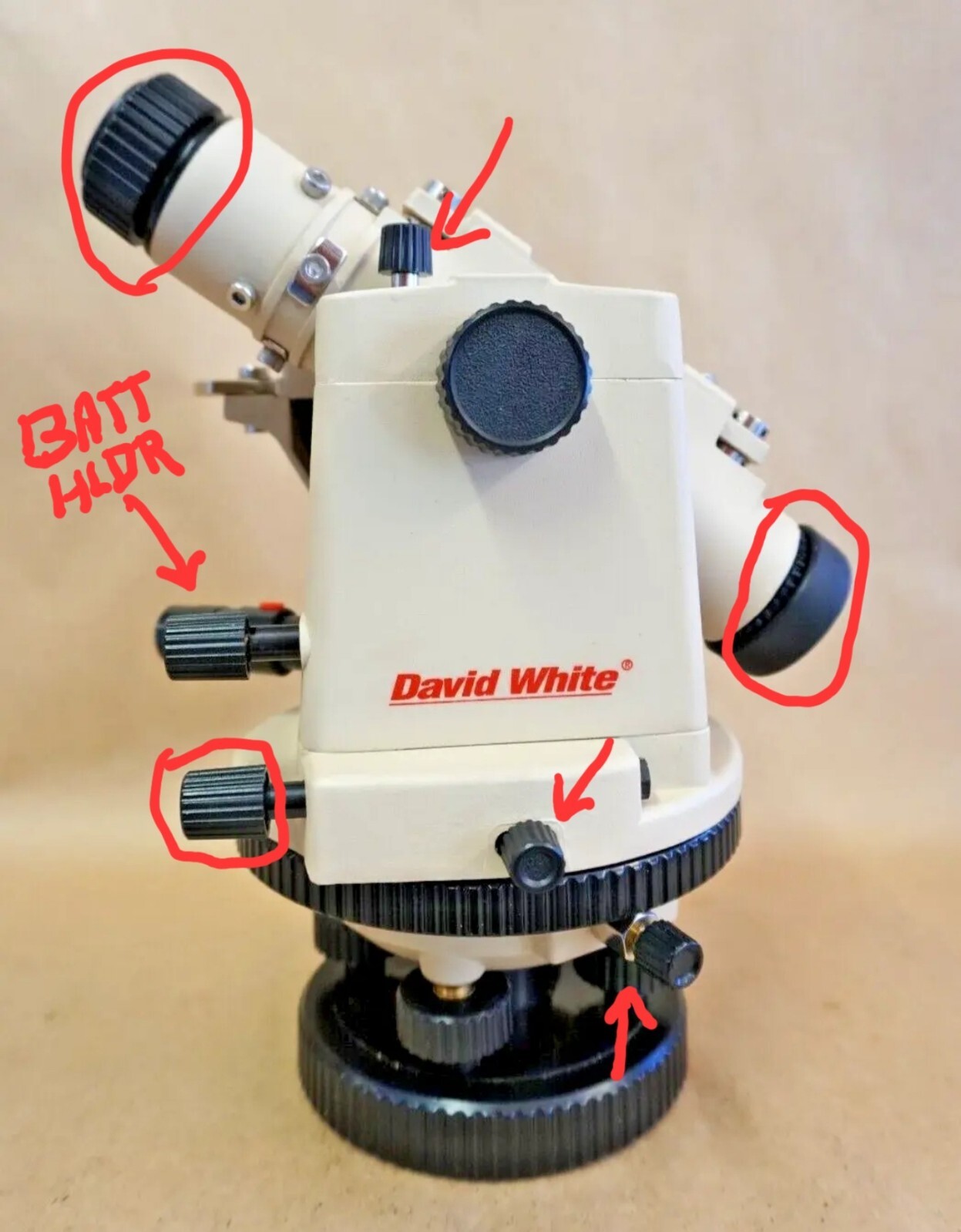 David White D8872 LT8-300LP SitePro Laser Plummet Level Transit - For ...