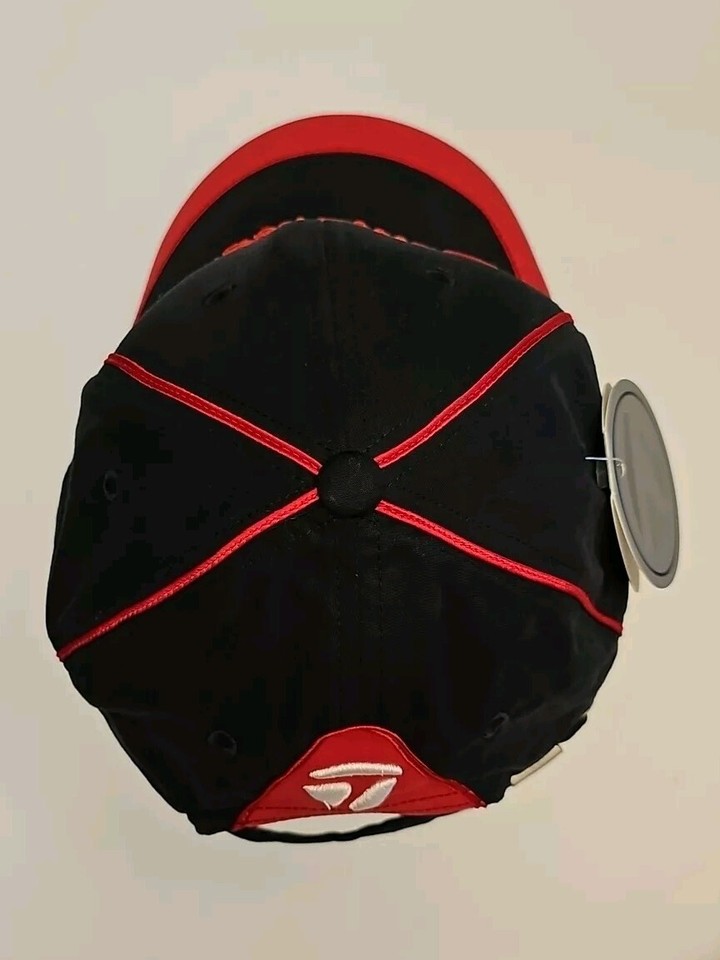 TaylorMade Golf Hat Adjustable Black & Fire Red TMax Gear NWT | eBay