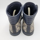 Gucci Men's GG Monogram Canvas Black Navy High Top Sneakers Gucci 7 US ...