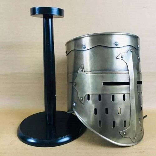 Medieval Knight Armor Crusader Templar Helmet Helm Mason's Brass Cross ...