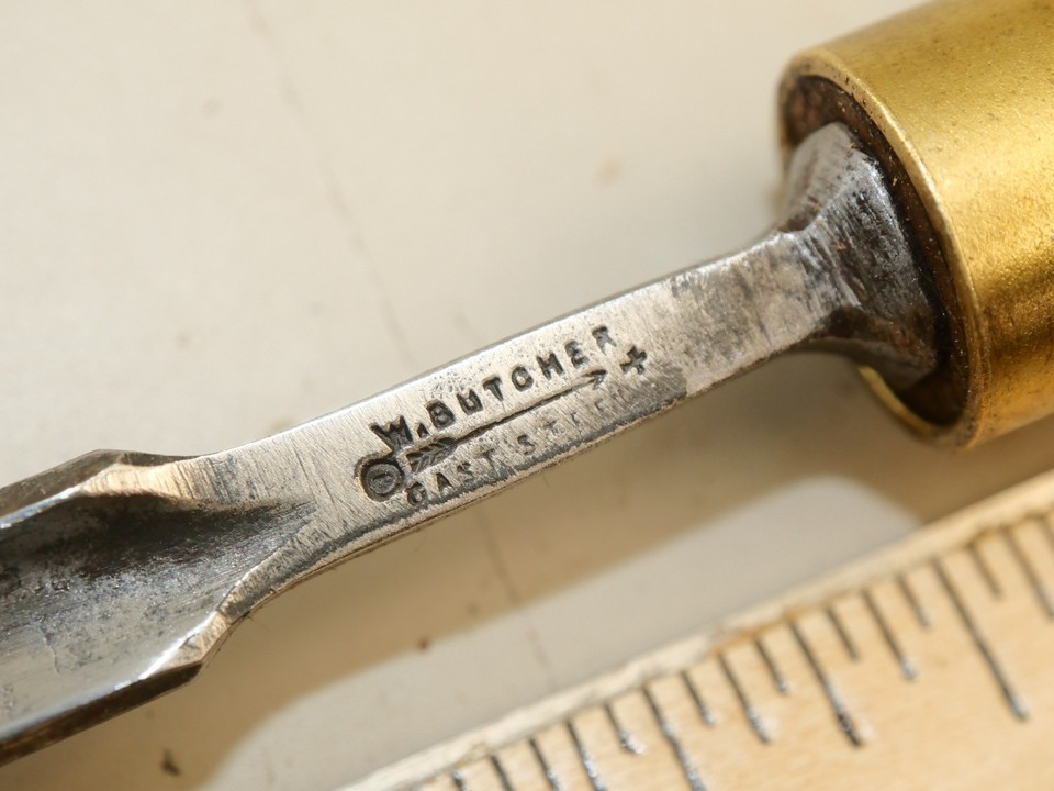 Old woodworking tools Vintage Butcher 1/4" No. 5 sweep carving gouge ...
