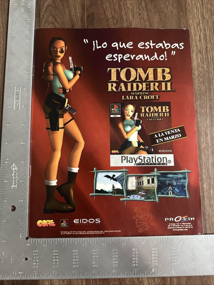 Tomb Raider 2 Starring Lara Croft Spanish Print Ad Sony PlayStation Sexy PS1 | eBay