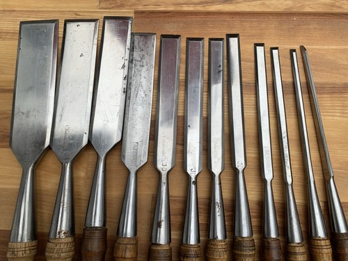 12 piece Witherby Bevel Edge Firmer Chisel Set W/ Original Box and ...