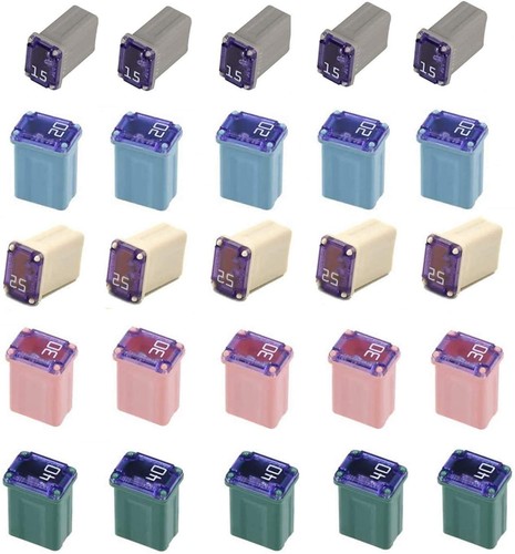 TAITONG 25 Pack Multi Color Micro Cartridge Fuses, 15-40 Amp, MCASE ...