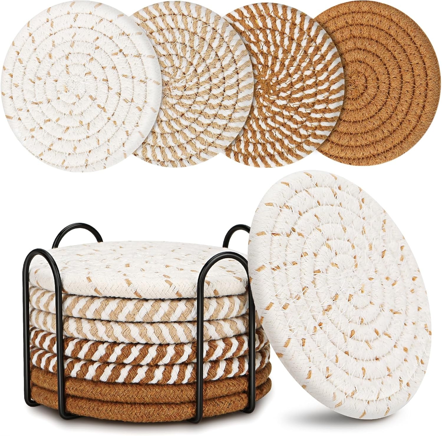 Coasters Set of 8 with Holder, Boho Drink Coasters, Coffee Table | eBay