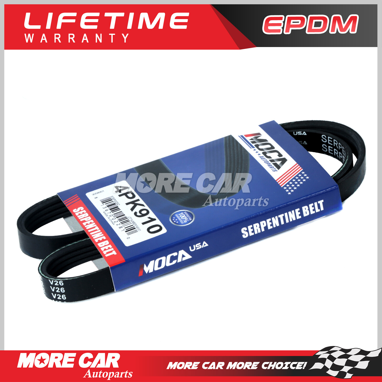 EPDM Serpentine Belt 4PK910 fit for Lexus LS600h Mitsubishi Eclipse ...