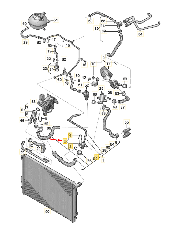 NEW GENUINE VW AUDI SKODA SEAT RADIATOR COOLANT HOSE ADAPTER ...