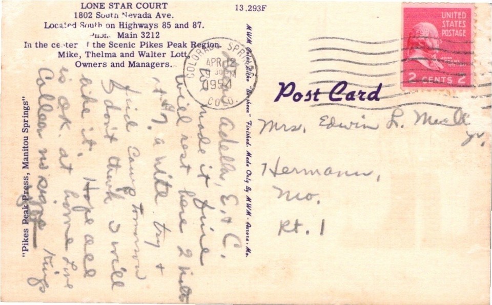 Colorado Springs Colorado 1940s Lone Star Court Hiway 85-87 | eBay