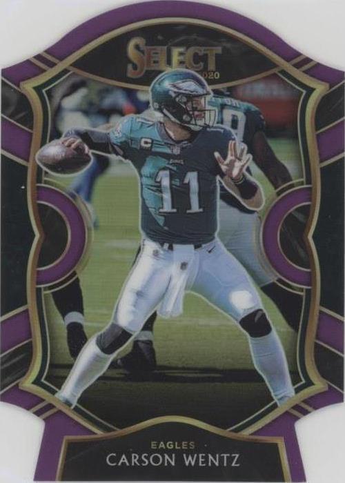 2020 Panini Select - Concourse Carson Wentz #17 Purple Prizm Die-Cut ...