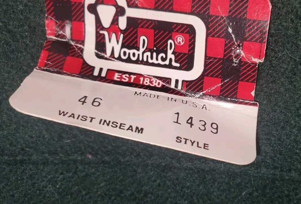New Vintage Woolrich Made In USA Malone Wool Pants Size 46 Unhemmed ...