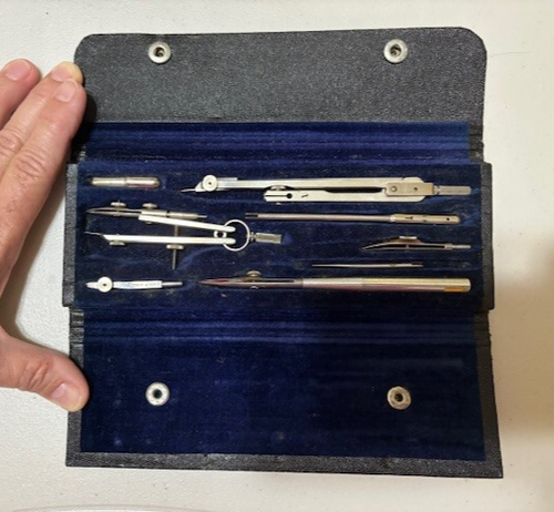 Vintage Drafting Compass Set Drawing Instruments in Case made by Boden ...