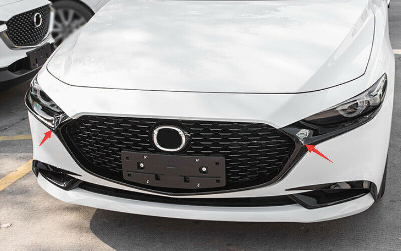 2*For Mazda 3 Axela 2020-2023 ABS Gloss Black Front Grille Grill Mesh ...
