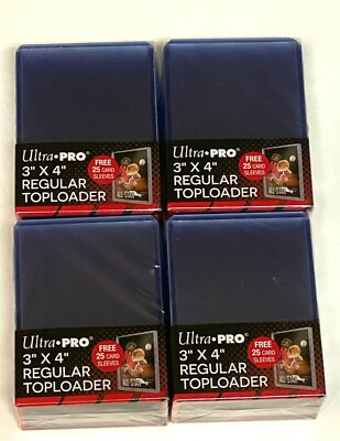 100 ULTRA PRO Toploaders Top Loader Standard sized 3 X 4 w/100 soft ...