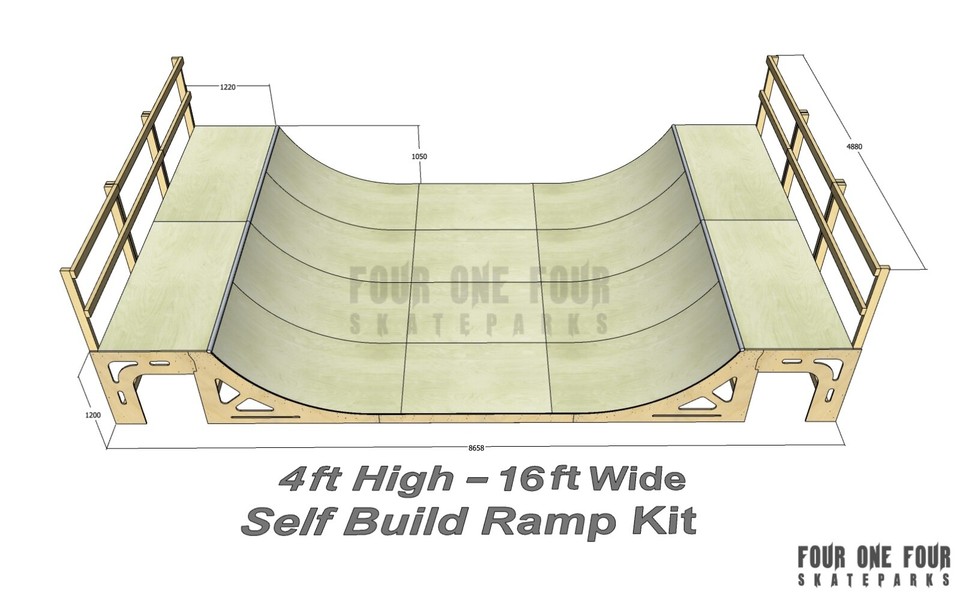 4ft High Skate Ramp Halfpipe - Mini Ramp Kit - Self Build - DIY, BMX ...