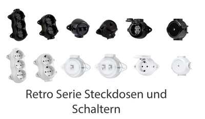 Aufputz Vintage Steckdose Rund Retro Schalter Wechselschalter ...