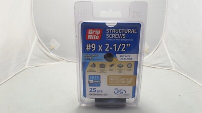 GRIP-RITE GRSSHW921225 #9 X 2-1/2" DUAL DRIVE WASHER HEAD STRUCTURAL ...