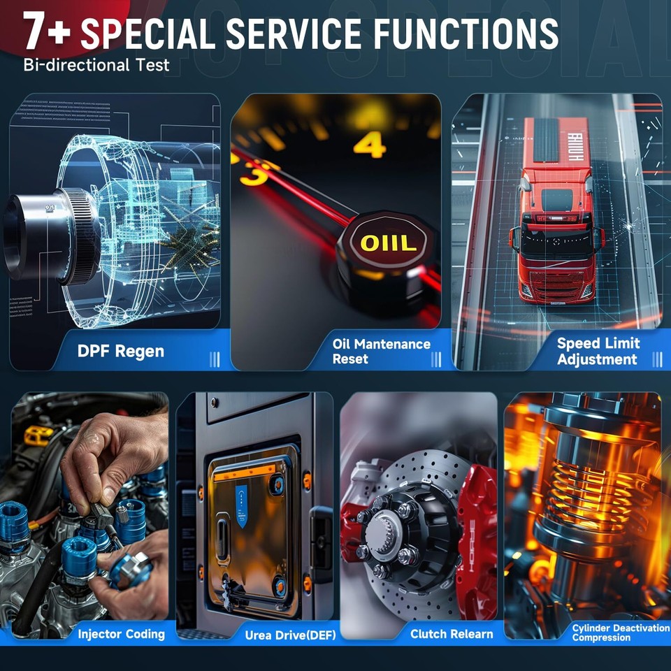 LAUNCH CRP129HD Heavy Duty Truck Scanner Full System Diesel Diagnostic ...