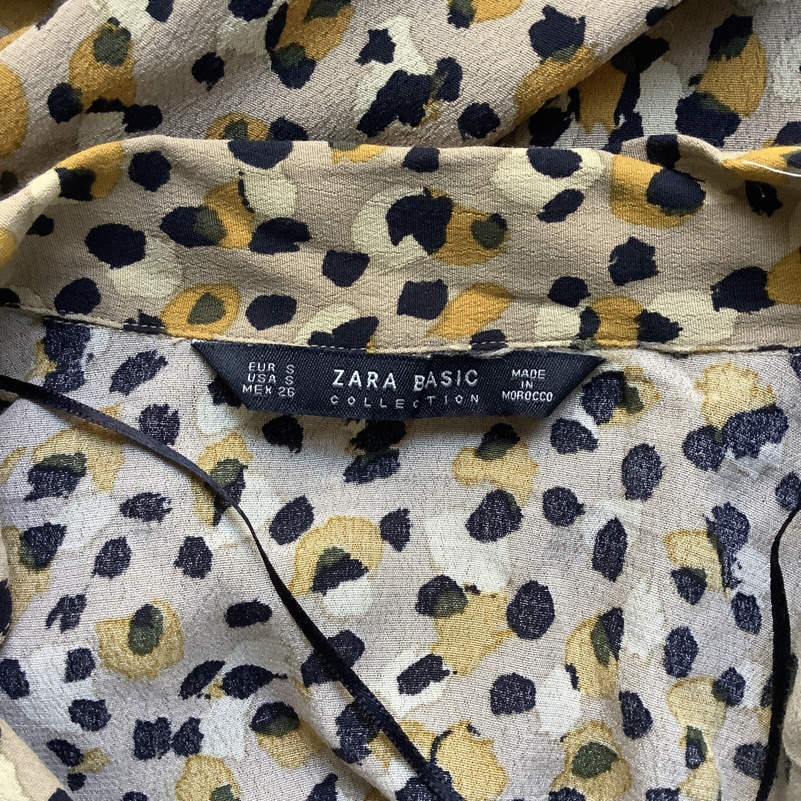 Zara Leopard Print Satin Blouse Shirt Size SMALL - Gem