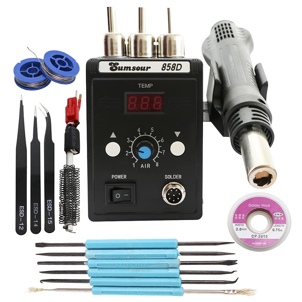 858D 700W Hot Air Heat Gun 110V BGA Rework Solder Desoldering Station ...