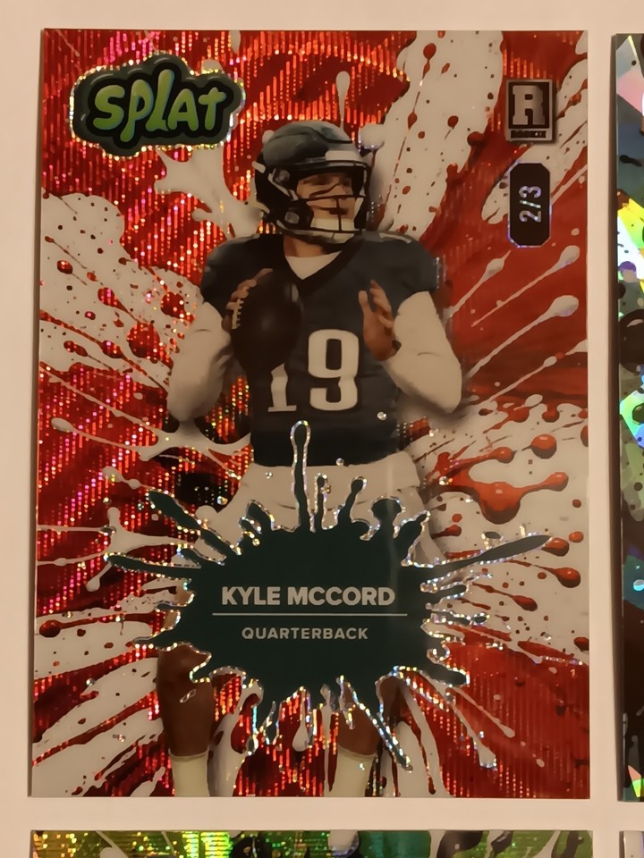 Kyle Mccord RC's 2025 Splat 4 Card Lot - /3 Wave, /6 Ice, /8 Sparkle ...