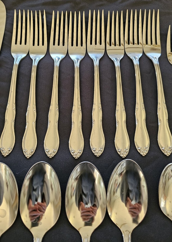 47 pcs Oneida HOMESTEAD Simeon L George H Rogers Co Stainless Steel flatware | eBay