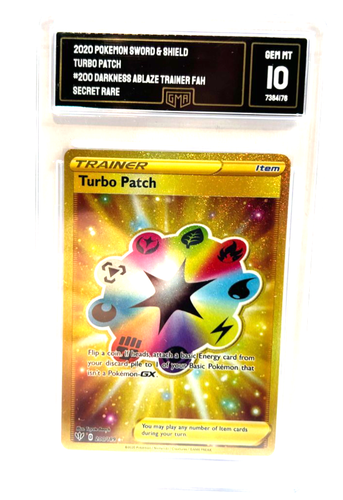 2020 POKEMON GEM MINT TURBO PATCH # 200 SECRET RARE GRADE 10 AWESOME ...