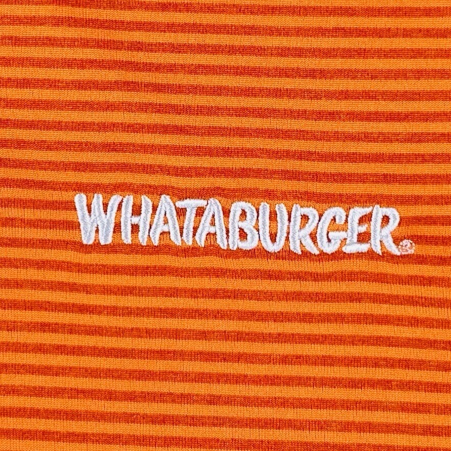 Whataburger Polo Shirt Orange Striped Mens Size XL Em… - Gem