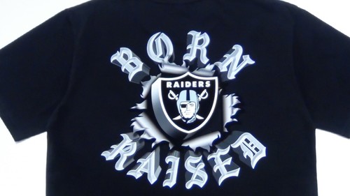 OFFICIAL NFL RAIDERS BORN X RAISED POP OUT ROCKER BLACK SHIRT IN STOCK ...