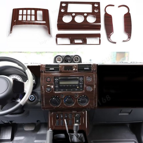 Wood grain Look Dashboard Panel Cover Trim 5PCS For Toyota FJ Cruiser ...