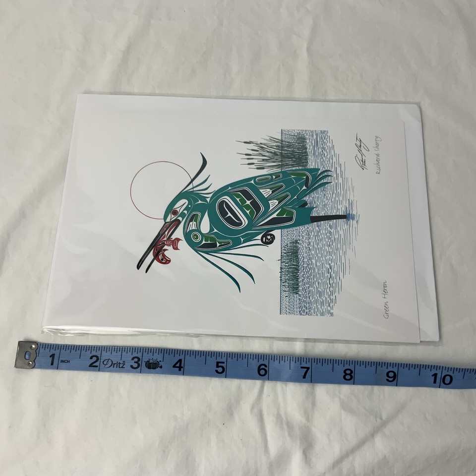 Richard Shorty Northern Yukon Native Tribe Art Card “Green Heron ...