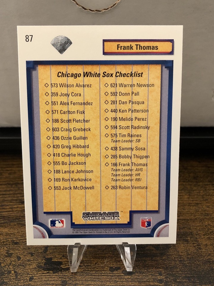 1992 Upper Deck The Collector's Choice Frank Thomas #87 White Sox ...