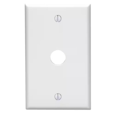 1-Gang 0.625 In. Hole Device Telephone/Cable Wall Plate White | eBay