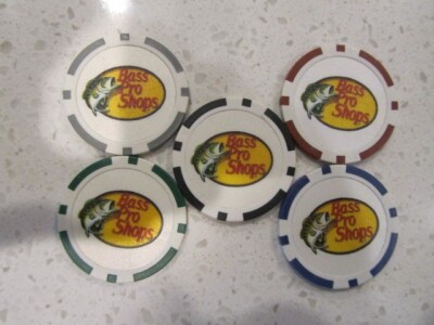 Bass Pro Shop 5 Poker Chip Lot Casino + FREE Las Vegas Poker Chip | eBay