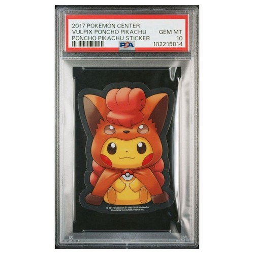 PSA 10 POKEMON CENTER VULPIX PIKACHU PONCHO STICKER GEM MINT JAPANESE ...