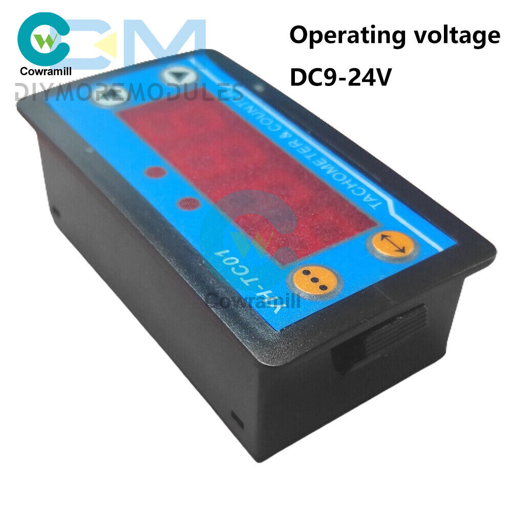 DC9-24V 0.56" Digital Tachometer Sensor Motor Tachometer Meter RPM ...