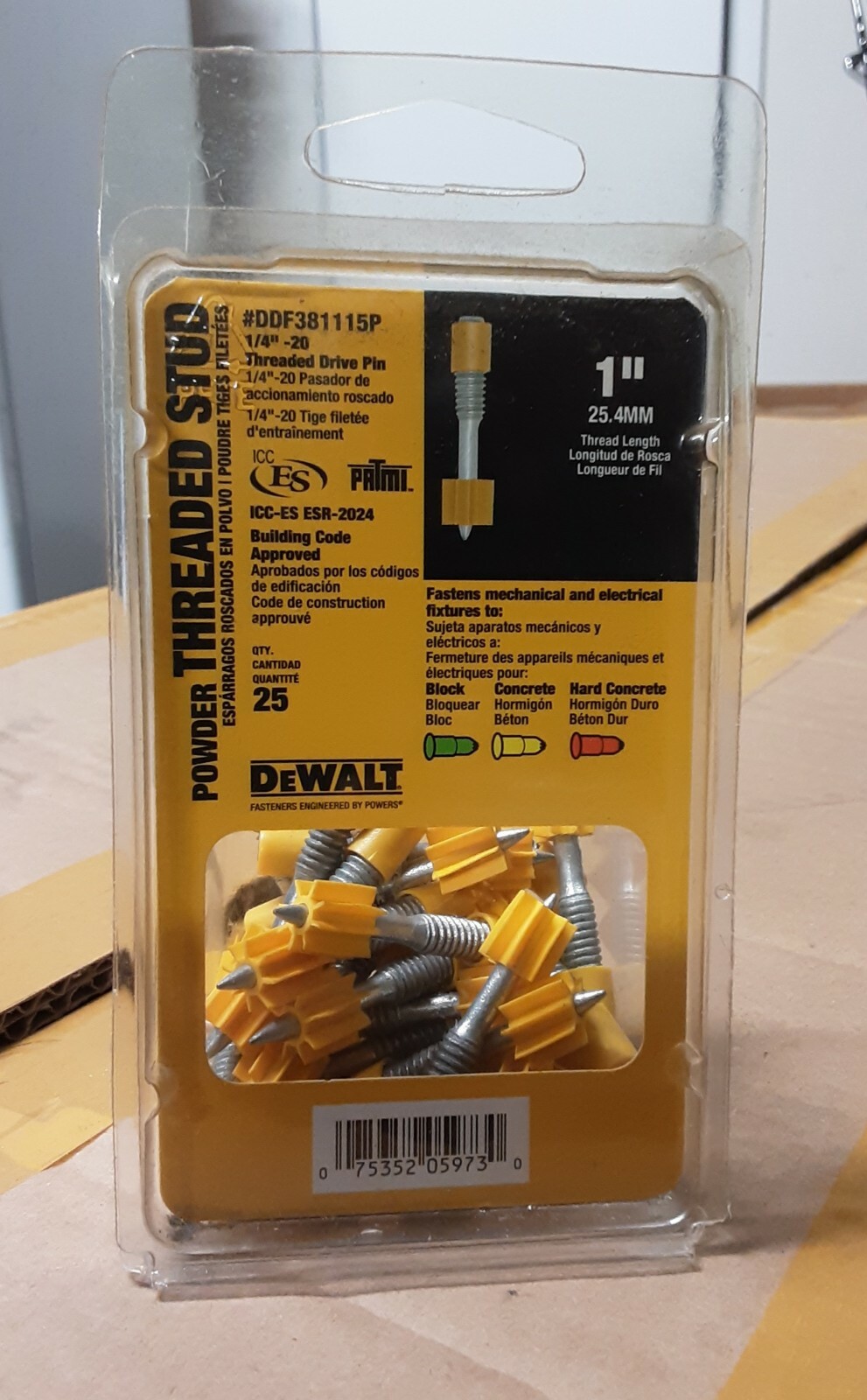 25 DeWalt Powder Threaded Studs 1 inch #DDF381115P NEW | eBay