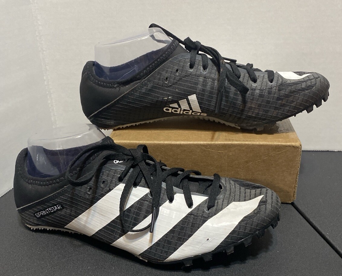 Men's ADIDAS Sprintstar Black White Spiked Track Shoe… - Gem
