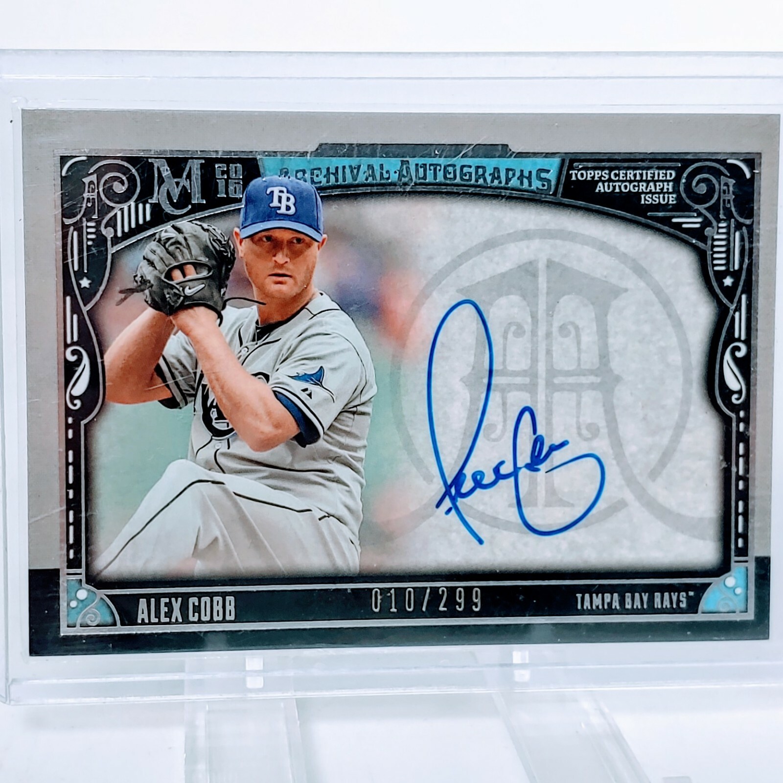 ALEX COBB 2016 TOPPS MUSEUM ARCHIVAL AUTOGRAPH AUTO # 010/299. Pre ...