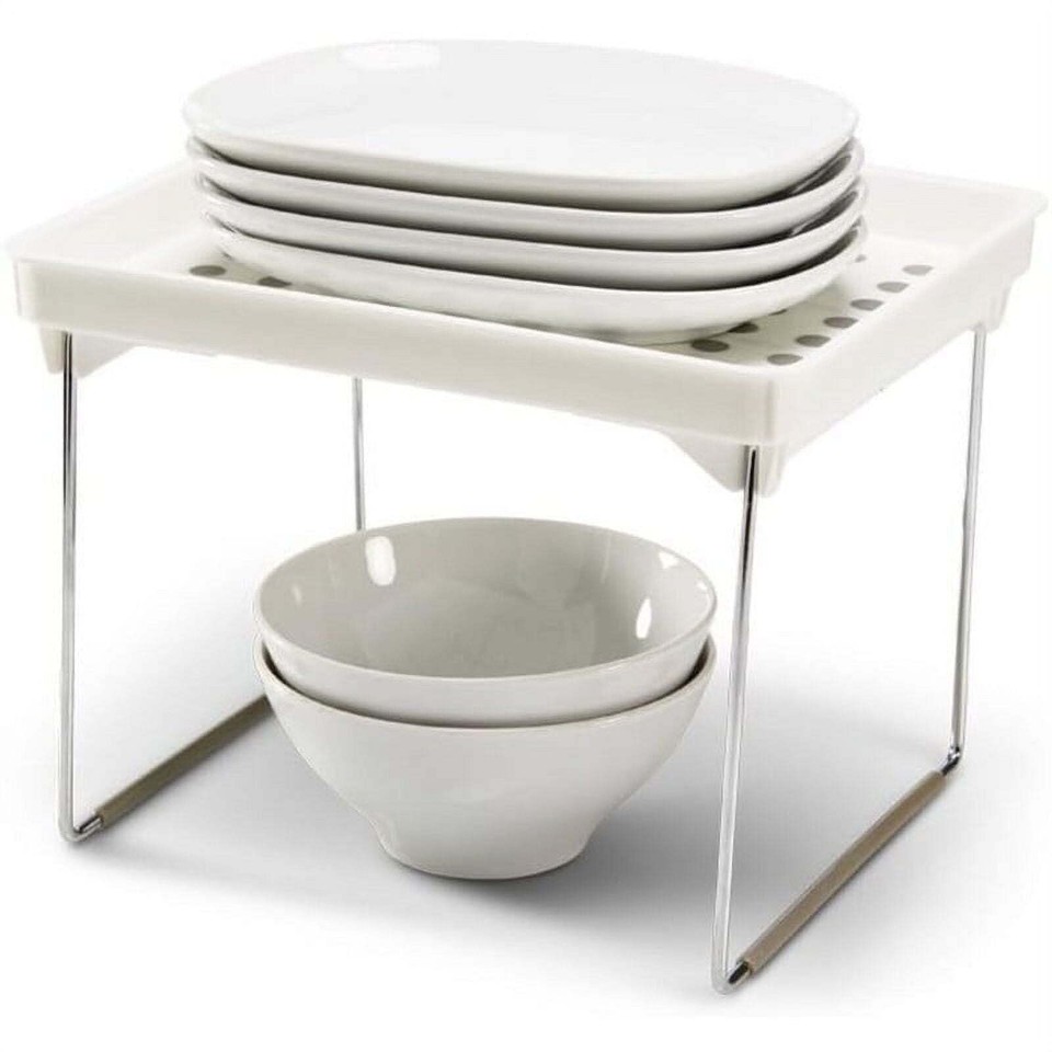 Madesmart Small Stacking Shelf, Cabinet or Counter Organizer, White | eBay
