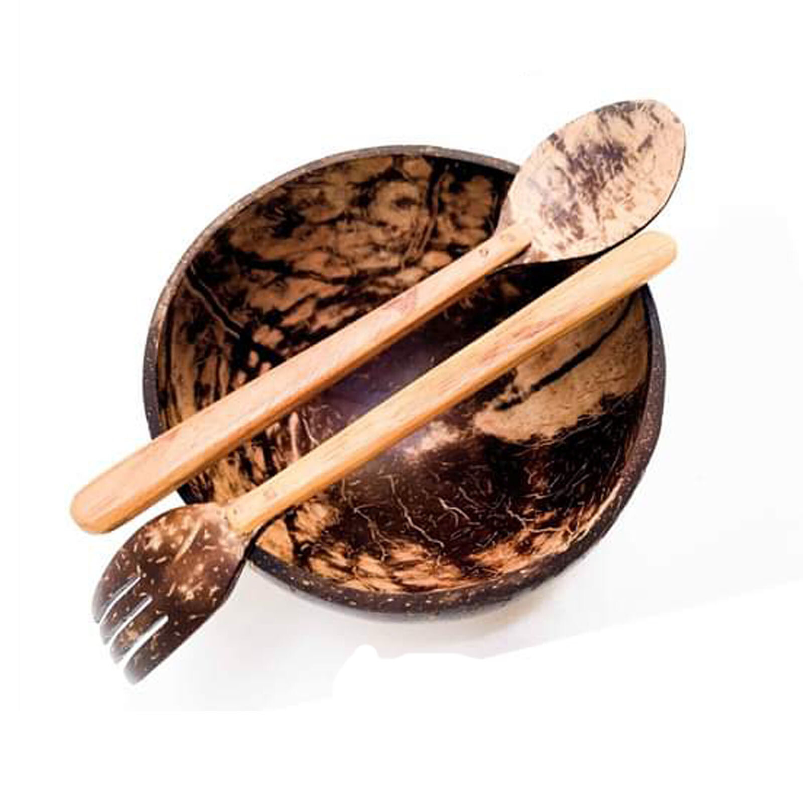 Creative natural coconut shell bowl spoon tableware tools kitchen set ...