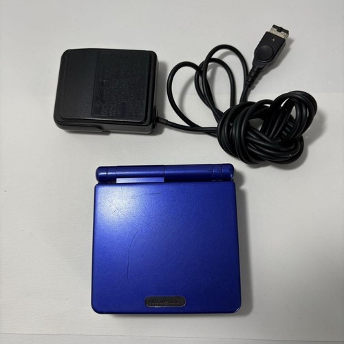 Nintendo Game Boy Advance SP AGS-001 Console Blue With AC Adapter ...