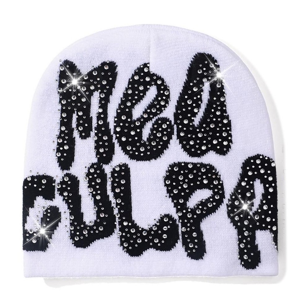 Knitted y2k Beanies Hats Stretch Hip-hop Hat Fashion Slouchy Cap for ...