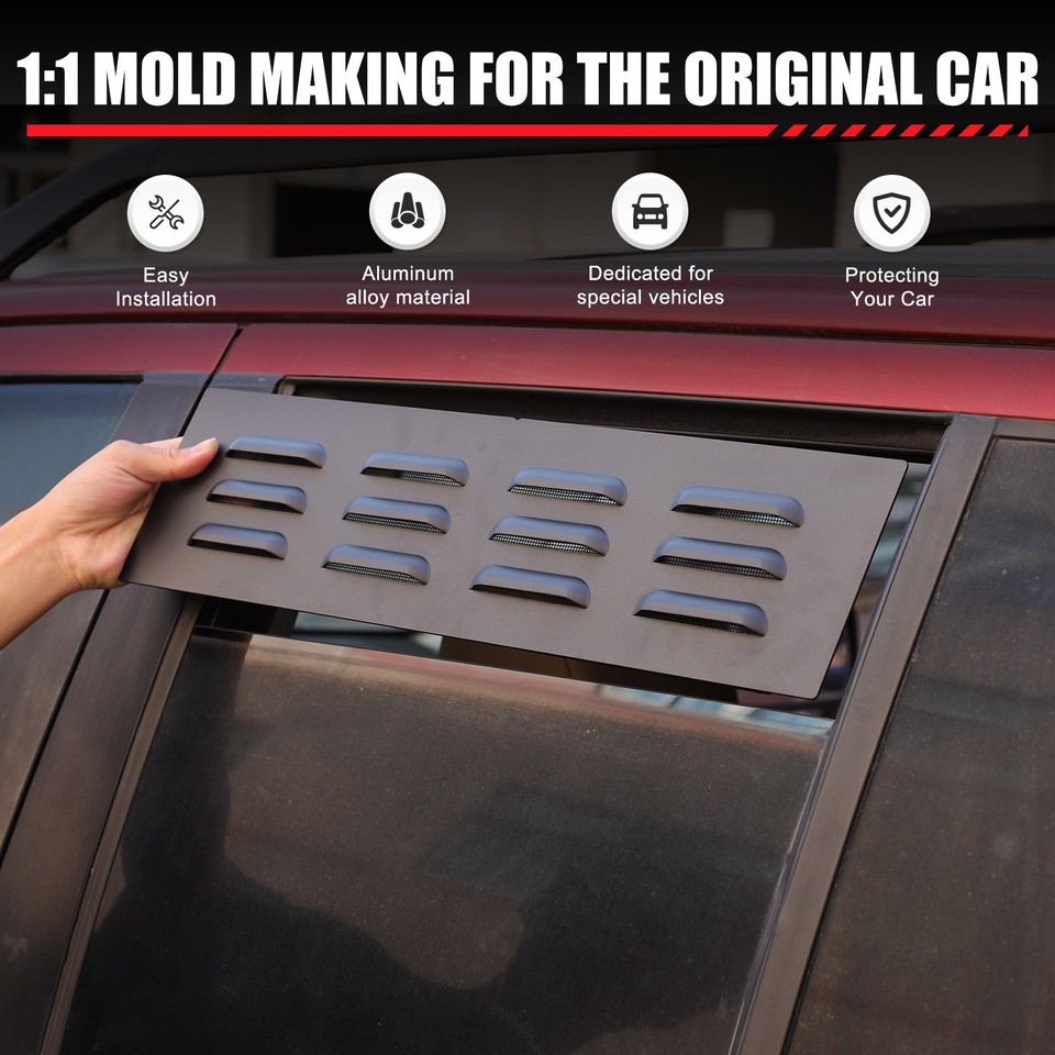 Alloy Rear Window Glass Louver Air Vent Panel Trim For LR Freelander 2 ...