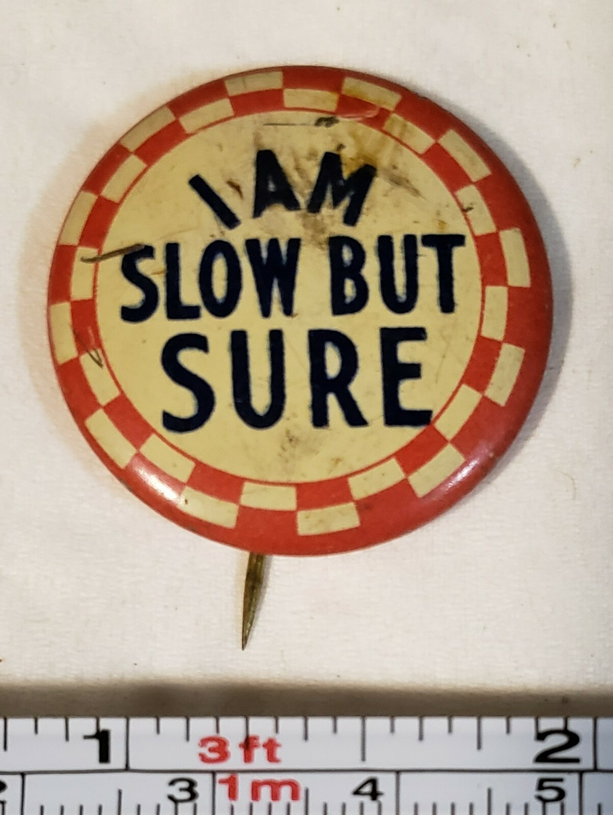 "I Am Slow But Sure" Vintage Lapel Pin. 1 1/8" - Very Good Condition | eBay